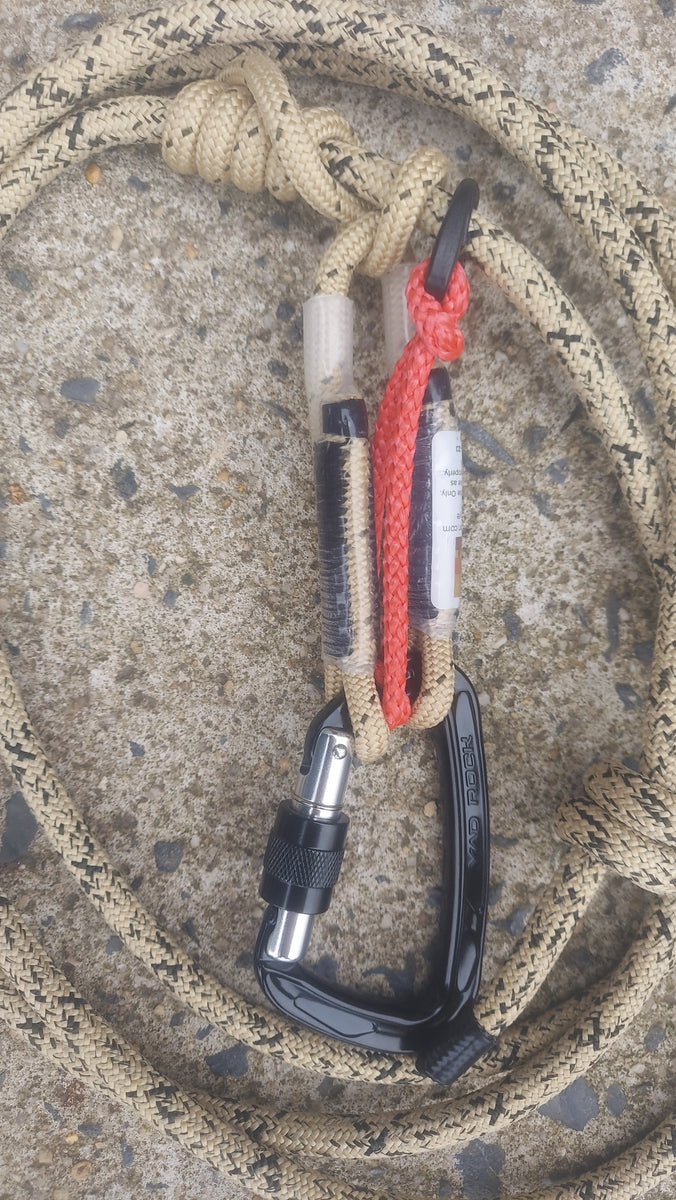 8mm Sewn Eye Tether/Lineman with Distel Hitch, Tender, and Carabiner ...