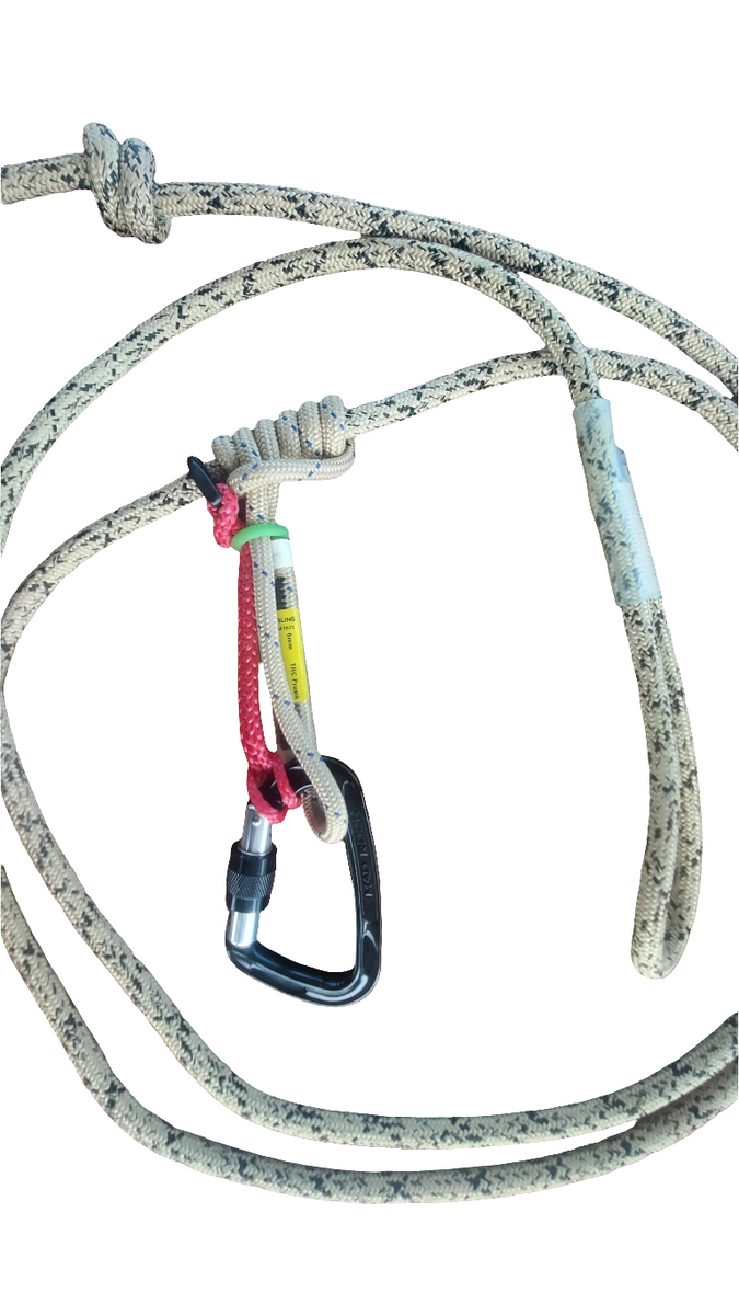 8mm Sewn Eye Tether/Lineman with Swabish Hitch, Tender, and Carabiner ...